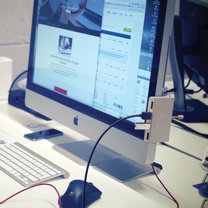 Promate iHUb Ultra-Fast Mountable Aluminum 4 Port USB 3.0 Hub on LED ...